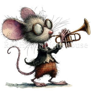 Musical Mice Clipart, 18 High Quality Pngs/jpgs, Quirky Mouse Images ...
