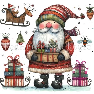 Cute Santa Clipart Set, 12 Pngs/jpgs, Father Christmas Designs, Winter ...