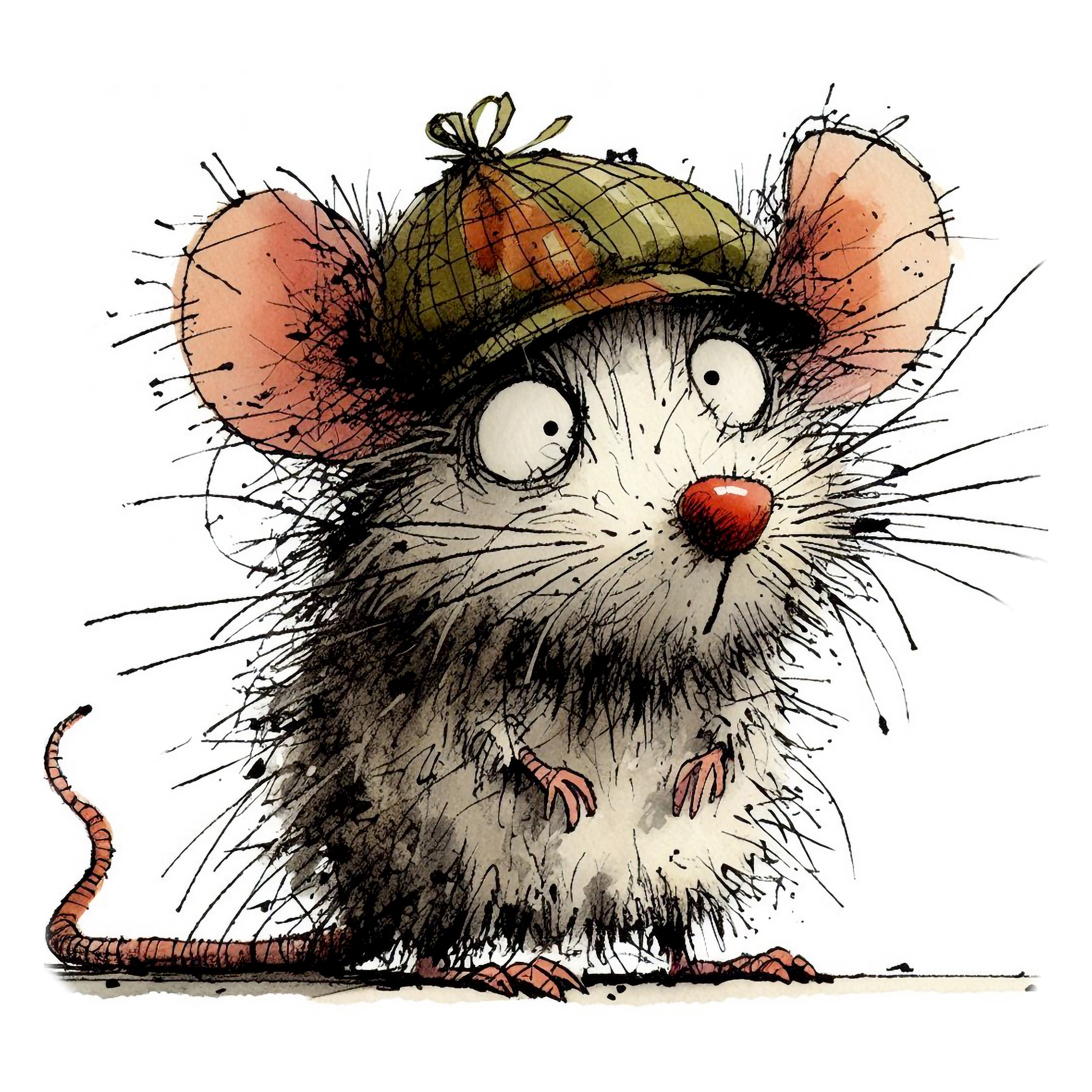 12 Scruffy Mice Clipart Set, 12 Pngs/jpgs, Funny Mouse Art, Whimsical ...
