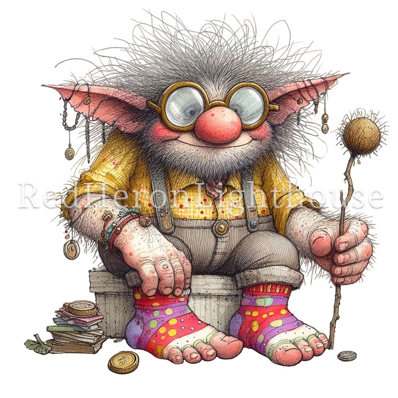 Cheeky Troll Clipart Set, 14 Pngs/jpgs, Whimsical Ogre, Funny Fairy ...