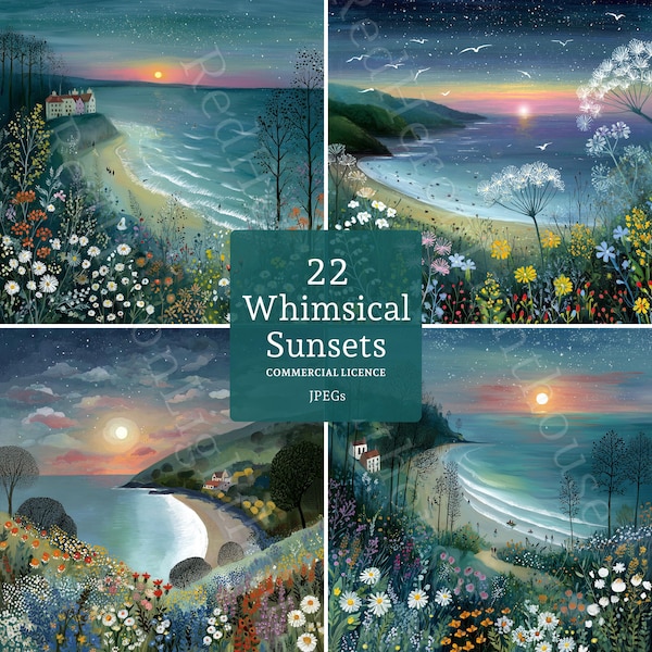 Sunset Landscape Art - Etsy UK
