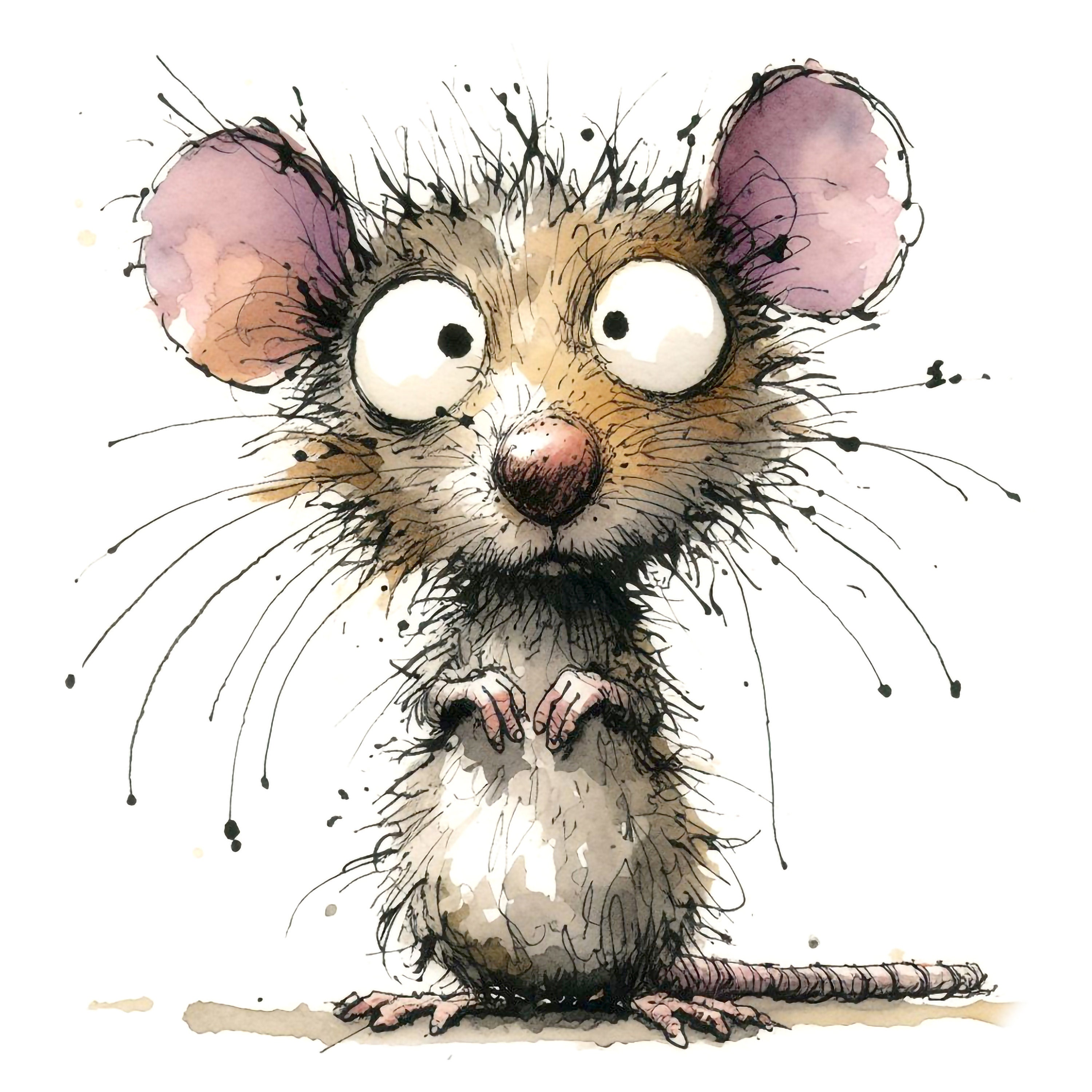 12 Scruffy Mice Clipart Set, 12 Pngs/jpgs, Funny Mouse Art, Whimsical ...