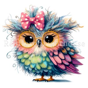 Scruffy Owl Clipart, 14 High Quality Pngs/jpgs, Colourful Owl Images ...