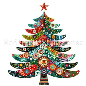 Whimsical Christmas Tree Clipart, 12 High Res Watercolour Pngs/jpgs ...