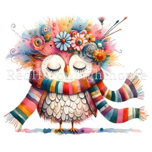 Scruffy Owl Clipart, 14 High Quality Pngs/jpgs, Colourful Owl Images ...