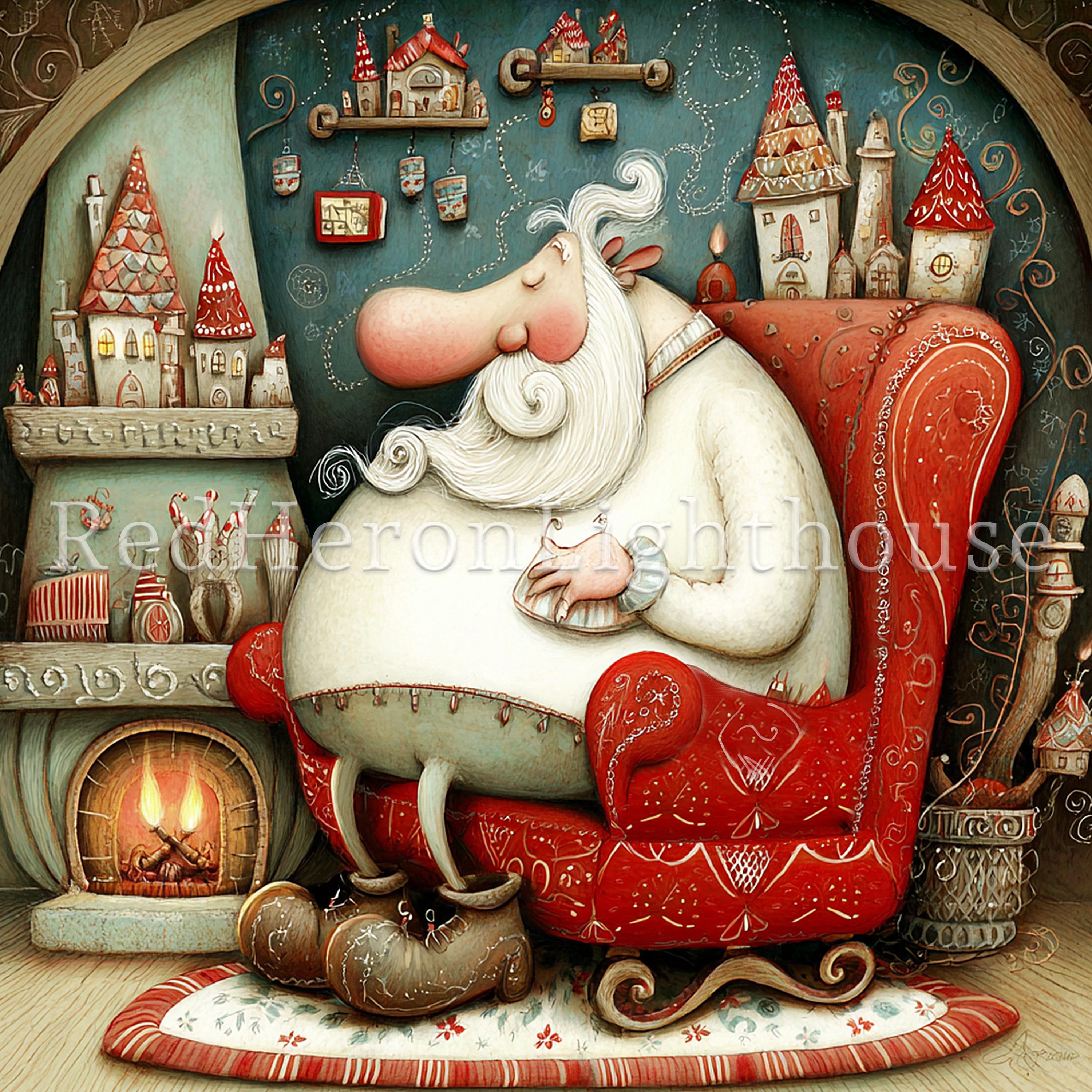 Quirky Nordic Father Christmas Clipart, 21 High Quality Watercolour ...