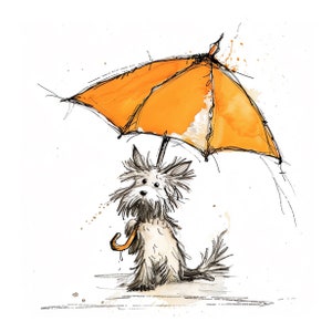 10 Cute Dogs With Umbrellas Clipart Set, Jpgs/pngs, High Quality ...