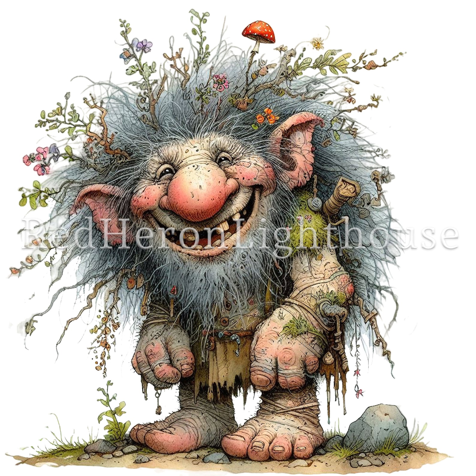 Cheeky Troll Clipart Set, 14 Pngs/jpgs, Whimsical Ogre, Funny Fairy ...