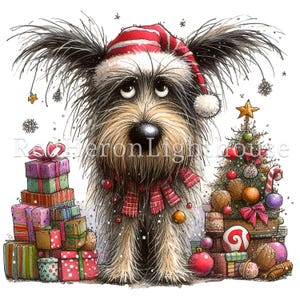 Cute Christmas Dog Clipart 15 Pngs/jpgs, Xmas Pet Dogs, Fun Animal ...