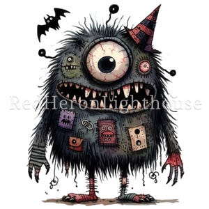 Little Monster Clipart 13 Pngs/jpgs, Funny Halloween Monster Clipart ...