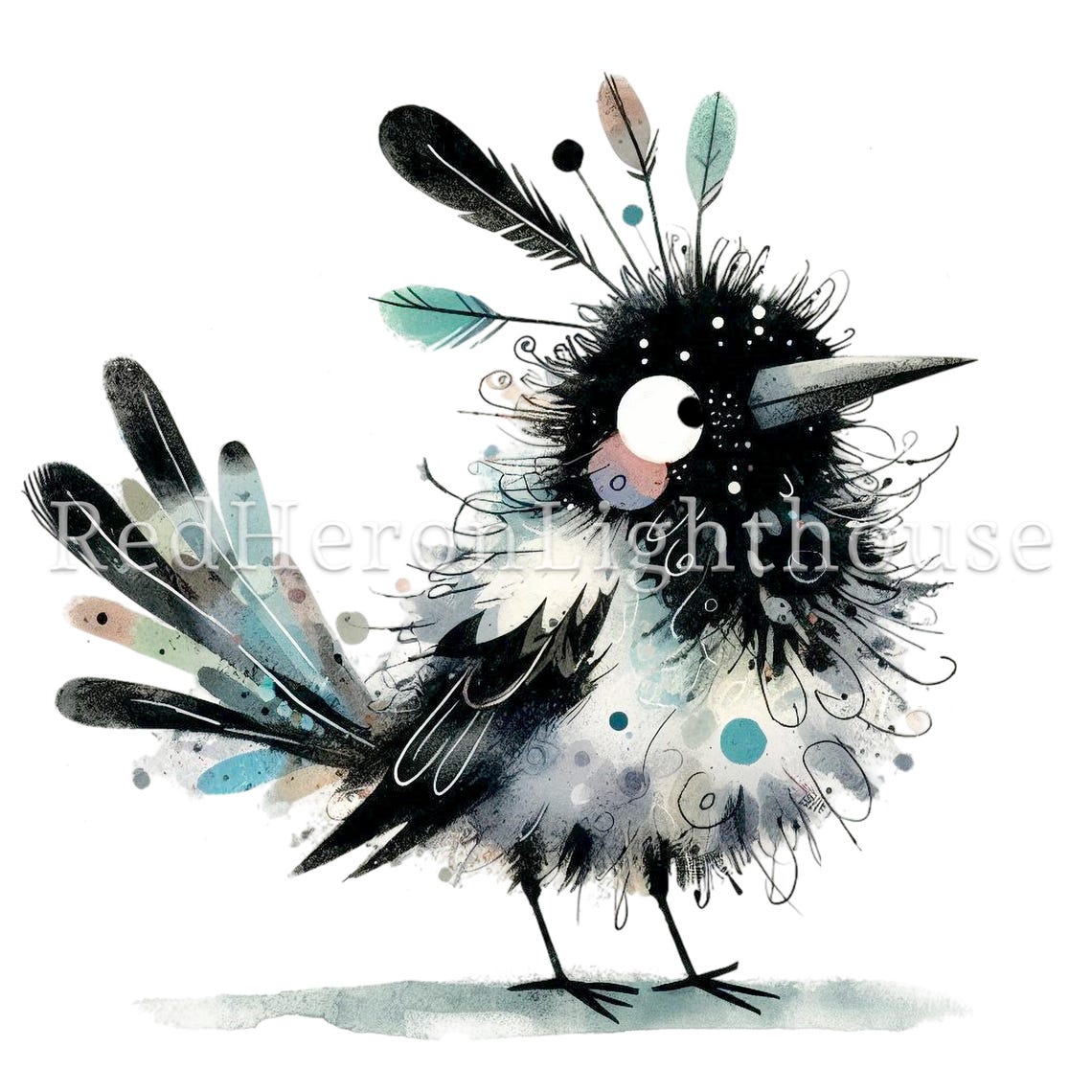Scruffy Magpie Clipart, 12 High Quality Pngs/jpgs, Quirky Bird Images ...