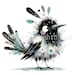 Scruffy Magpie Clipart, 12 High Quality Pngs/jpgs, Quirky Bird Images ...