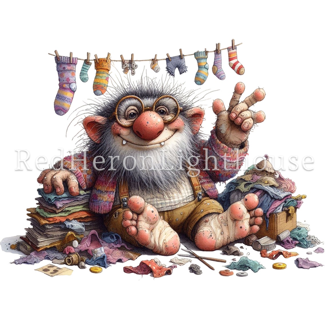 Cheeky Troll Clipart Set, 14 Pngs/jpgs, Whimsical Ogre, Funny Fairy ...