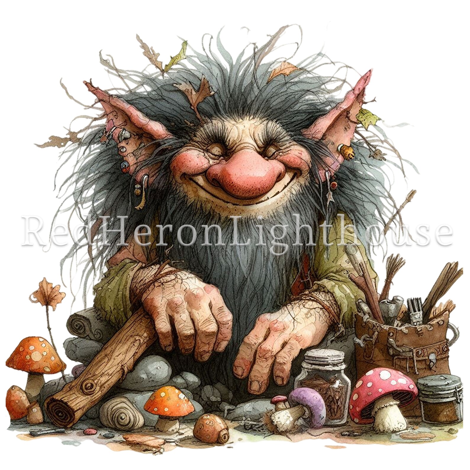 Cheeky Troll Clipart Set, 14 Pngs/jpgs, Whimsical Ogre, Funny Fairy ...