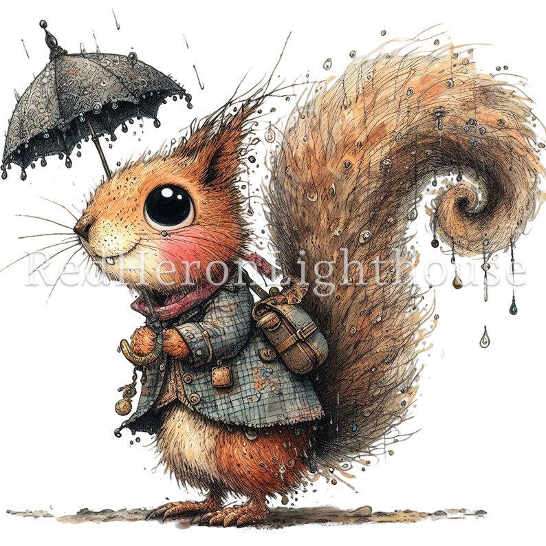 Sweet Squirrels Clipart Set, 16 Pngs/jpgs, Cute Autumn Squirrel ...