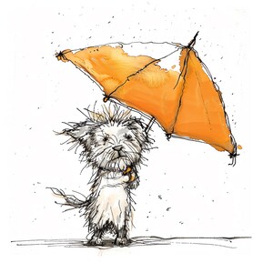 10 Cute Dogs With Umbrellas Clipart Set, Jpgs/pngs, High Quality ...