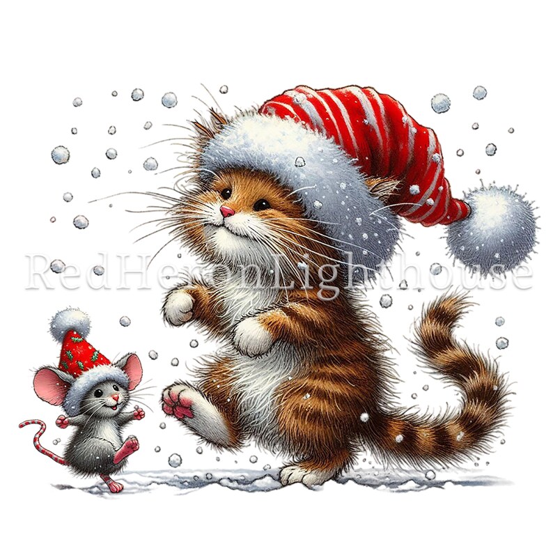 Christmas Kitten Clipart 20 Pngs/jpgs, Festive Cat Clipart, Quirky Pet ...