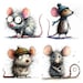 12 Scruffy Mice Clipart Set, 12 Pngs/jpgs, Funny Mouse Art, Whimsical ...