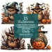 Halloween Owls Clipart 15 Pngs/jpgs, Funny Halloween Designs, Witch Hat ...