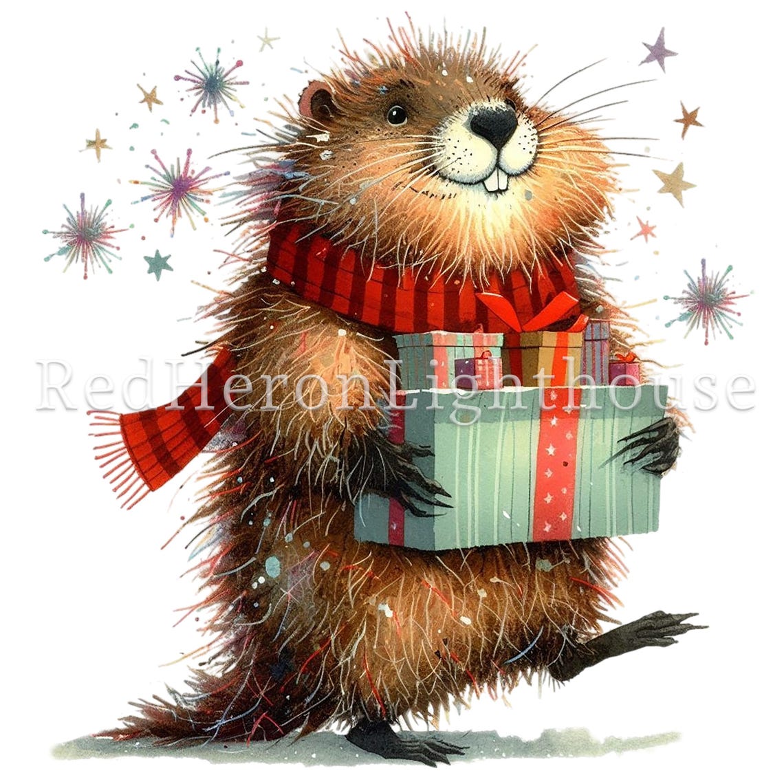 Christmas Groundhog Clipart, 21 High Quality Pngs/jpgs, Quirky Festive ...