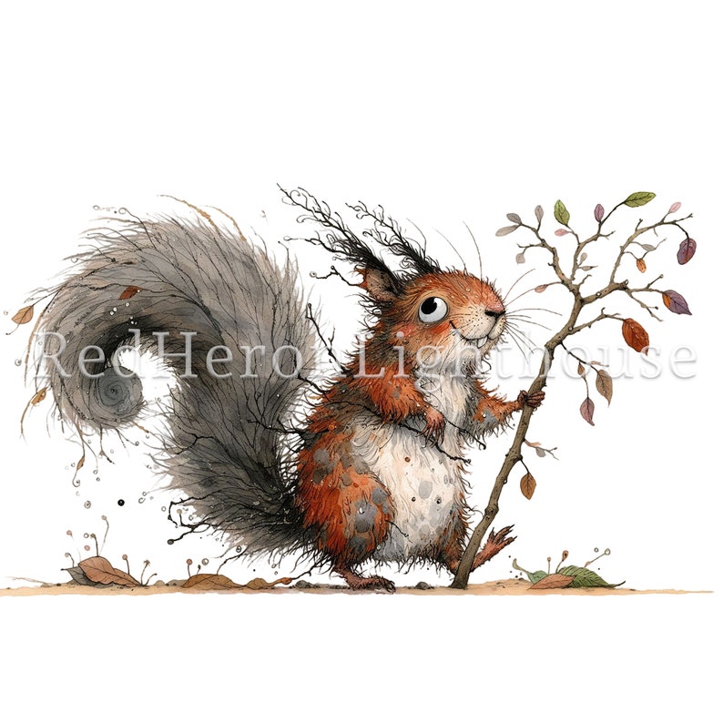 Sweet Squirrels Clipart Set, 16 Pngs/jpgs, Cute Autumn Squirrel ...