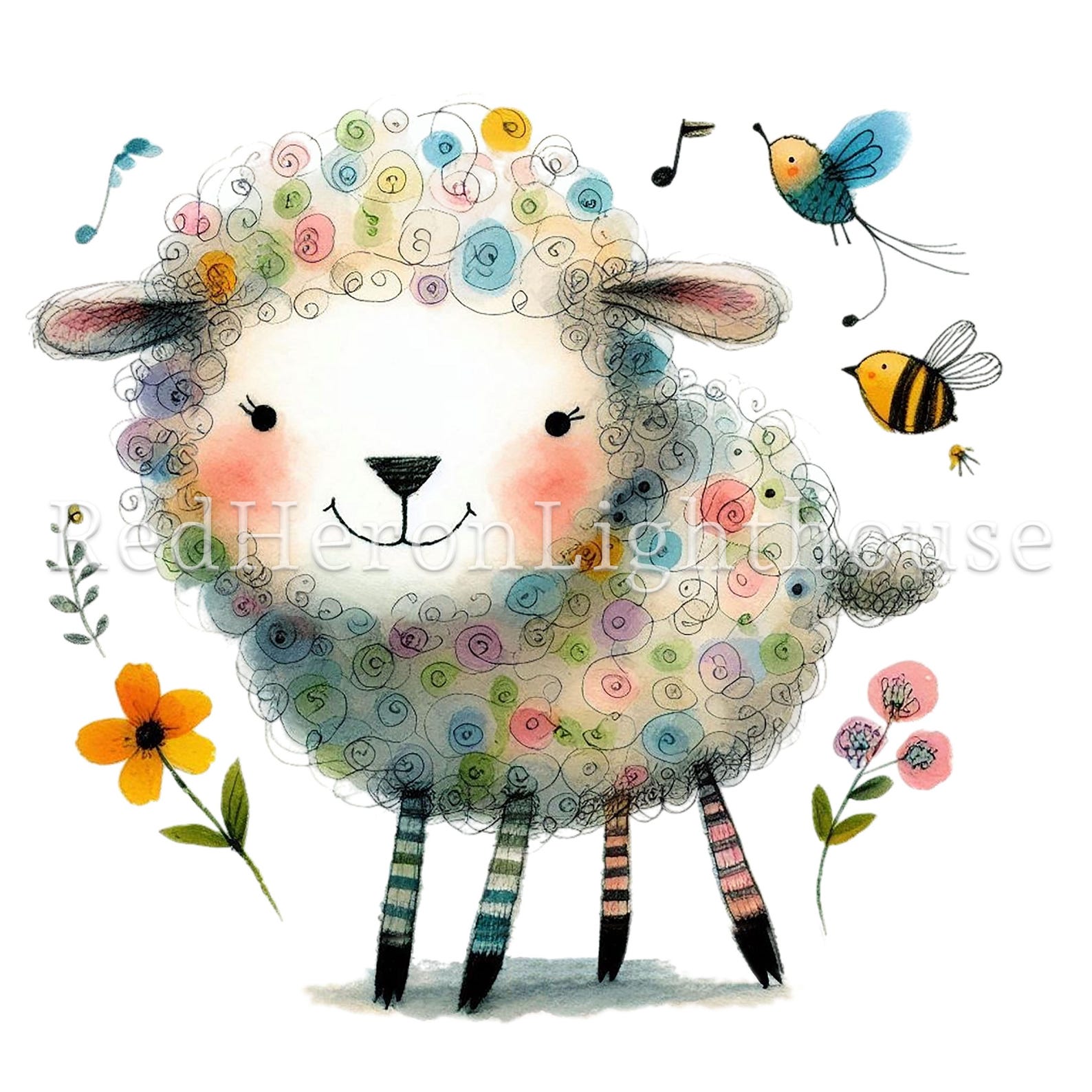 Spring Lambs Clipart, 16 High Quality Pngs/jpgs, Whimsical Easter Sheep ...