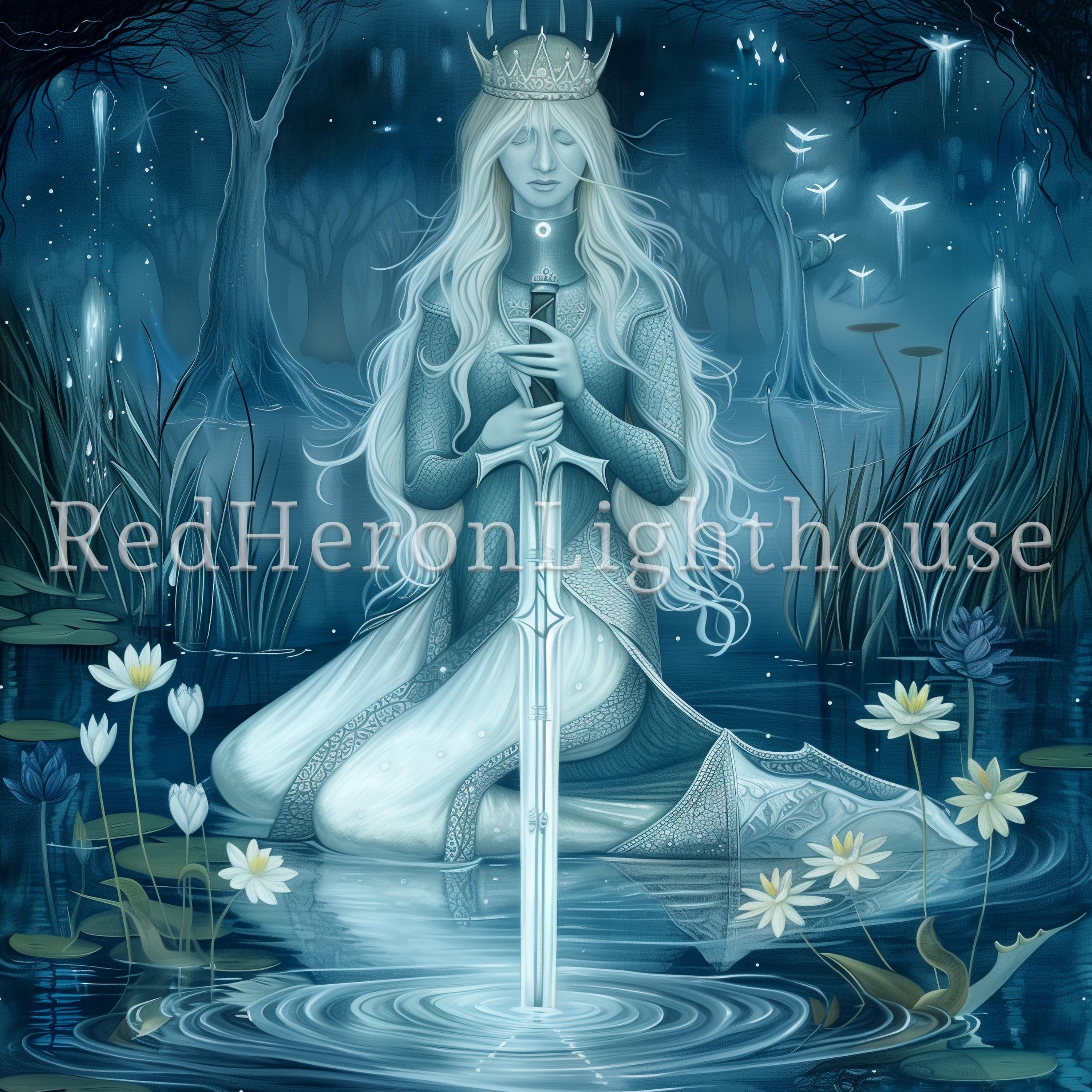 Enchanted Lady of the Lake Clipart, 18 High Quality Jpgs, Arthurian ...