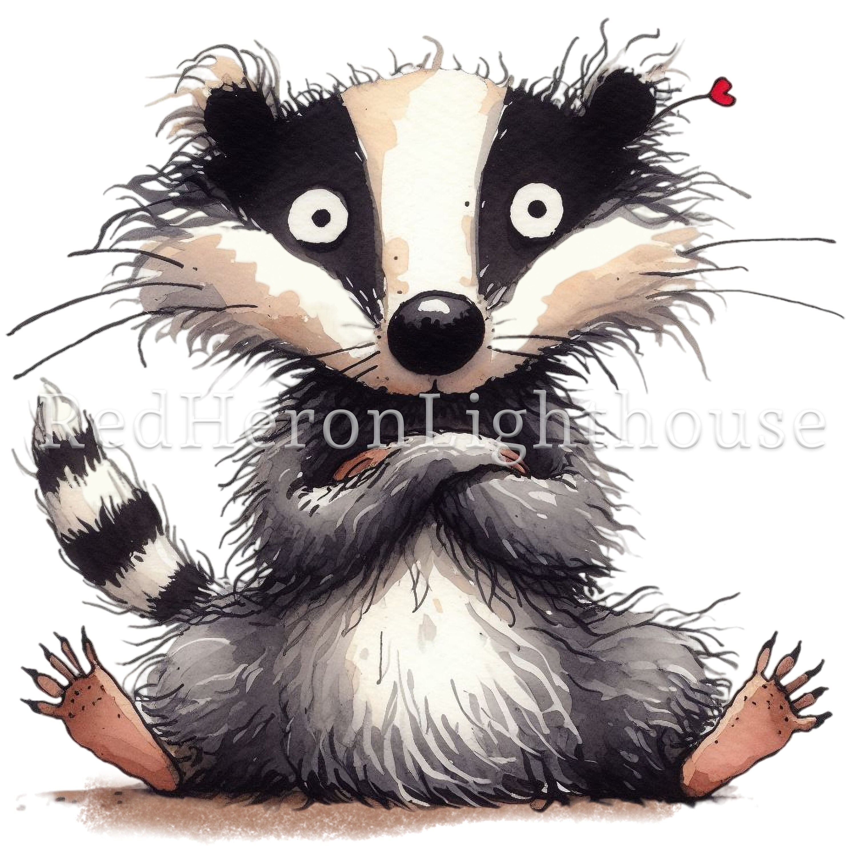 15 Cute Badgers Clipart Set, Pngs/jpgs, Funny Badgers, Adorable ...