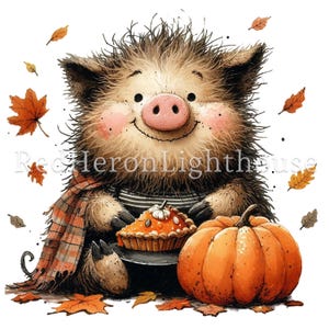 Thanksgiving Pigs Clipart 18 Pngs/jpgs, Autumn Pigs, Harvest Clipart ...