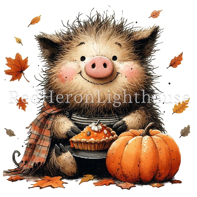 Thanksgiving Pigs Clipart 18 Pngs/jpgs, Autumn Pigs, Harvest Clipart ...