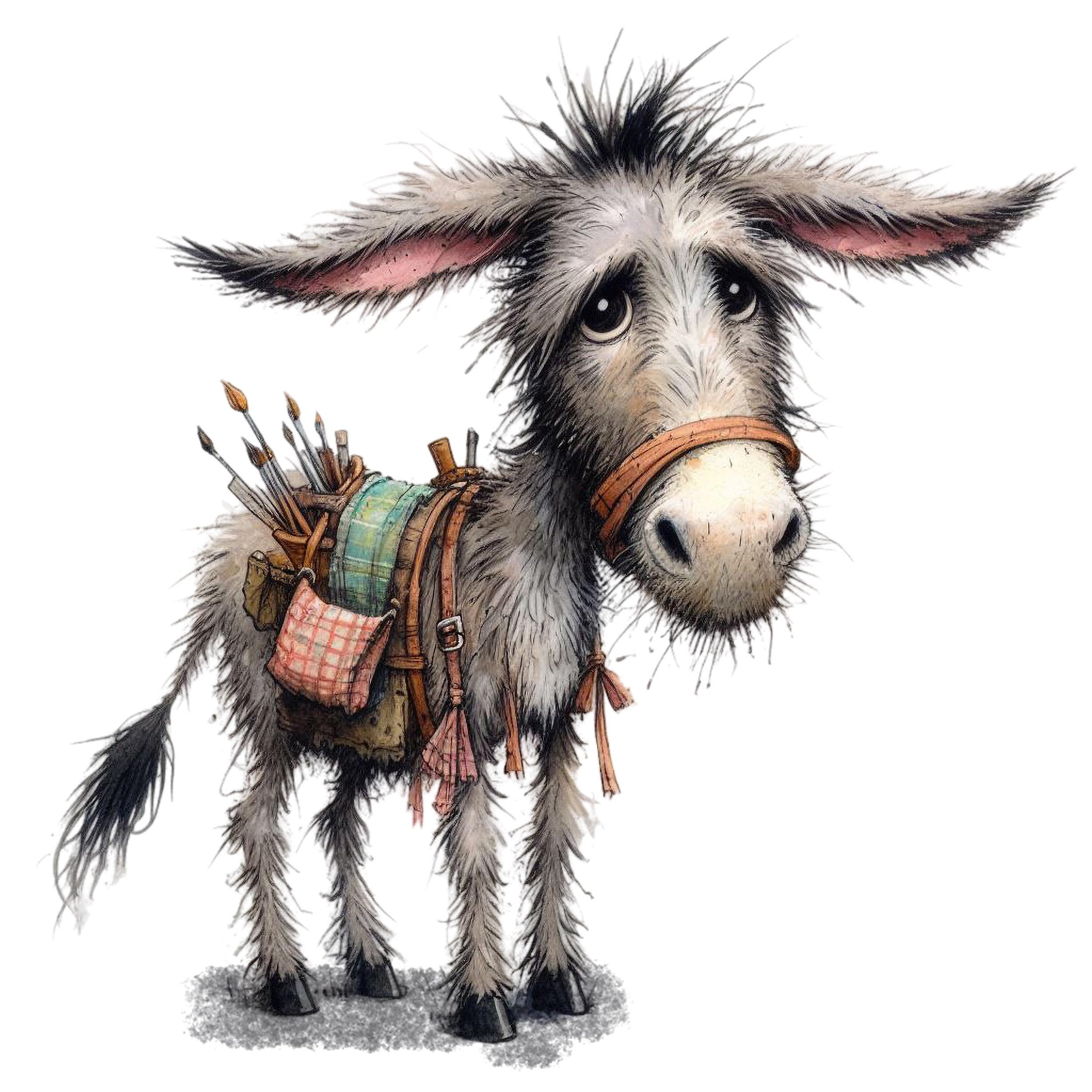 Adorable Donkey Clipart, High Quality Designs, 15 Pngs/jpegs, Cute ...