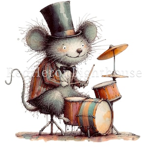 Musical Mice Clipart, 18 High Quality Pngs/jpgs, Quirky Mouse Images ...