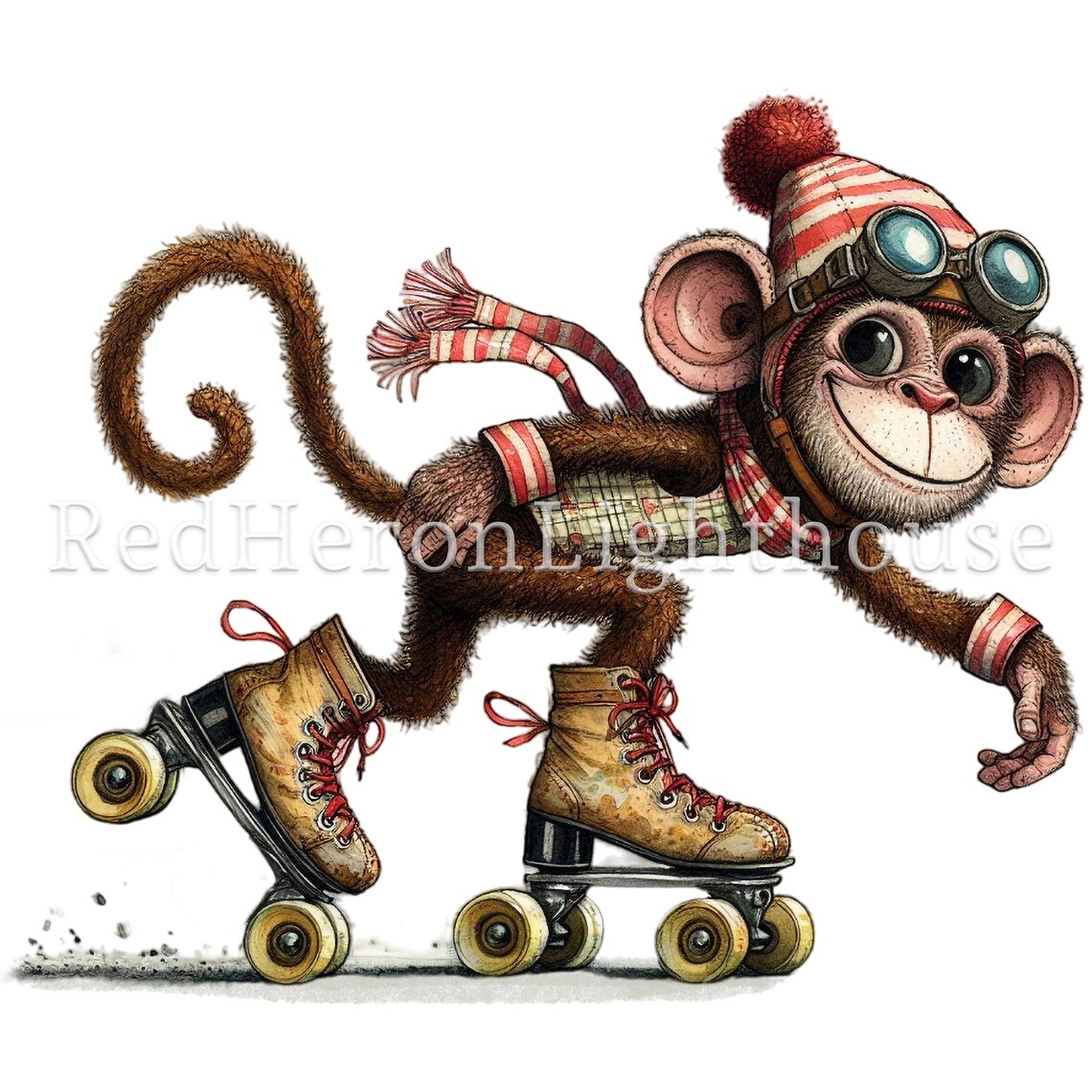 Funny Monkey Clipart, 12 Pngs/jpgs, Scruffy Chimp Designs, Quirky ...