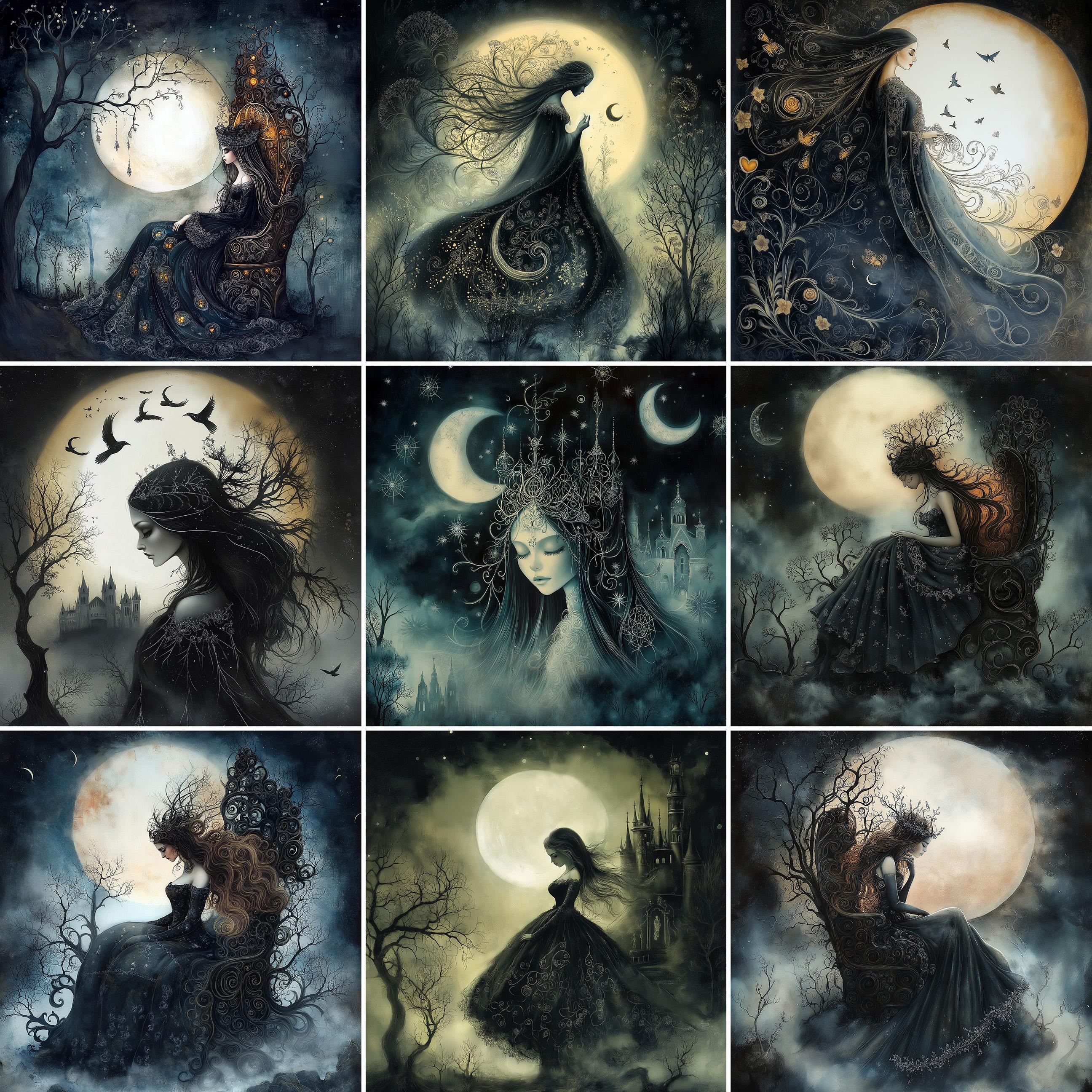 Enchanted Moon Empress Nyx Clipart, 27 High Quality Jpgs, Celestial ...