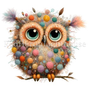Scruffy Owl Clipart, 14 High Quality Pngs/jpgs, Colourful Owl Images ...