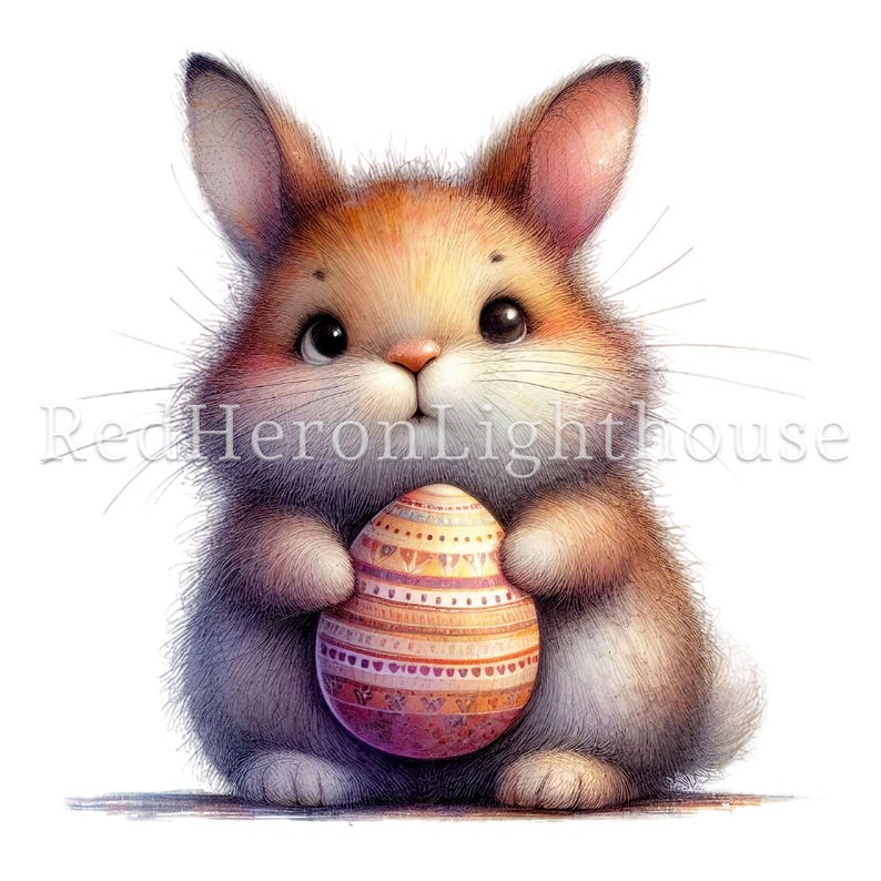 Easter Bunny & Egg Clipart, Spring Baby Animal Graphics, 21 Pngs/jpgs ...