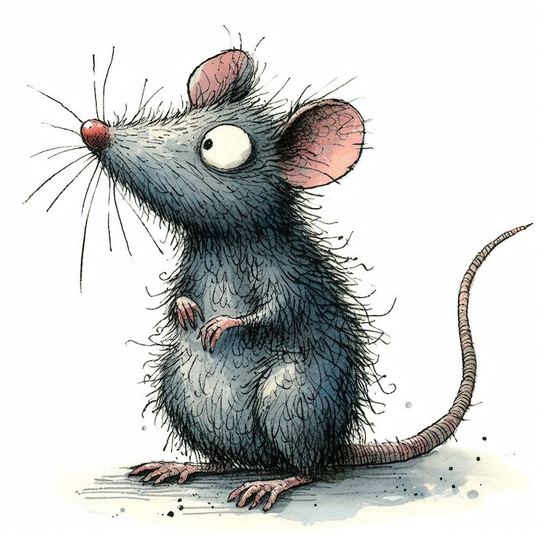 12 Scruffy Mice Clipart Set, 12 Pngs/jpgs, Funny Mouse Art, Whimsical ...