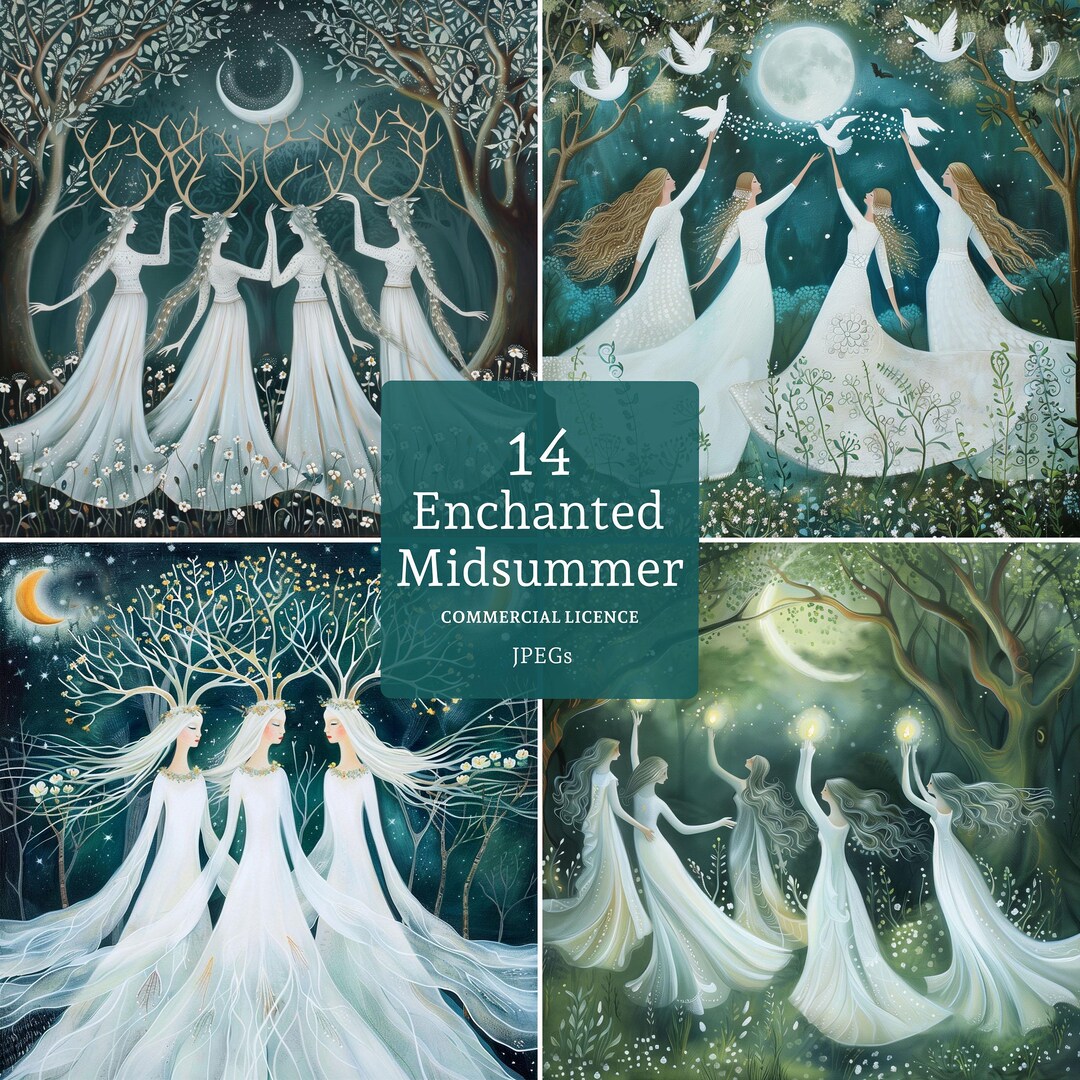 Enchanted Maiden Clipart, 14 High Quality Jpgs, Mythical & Pagan Ritual ...