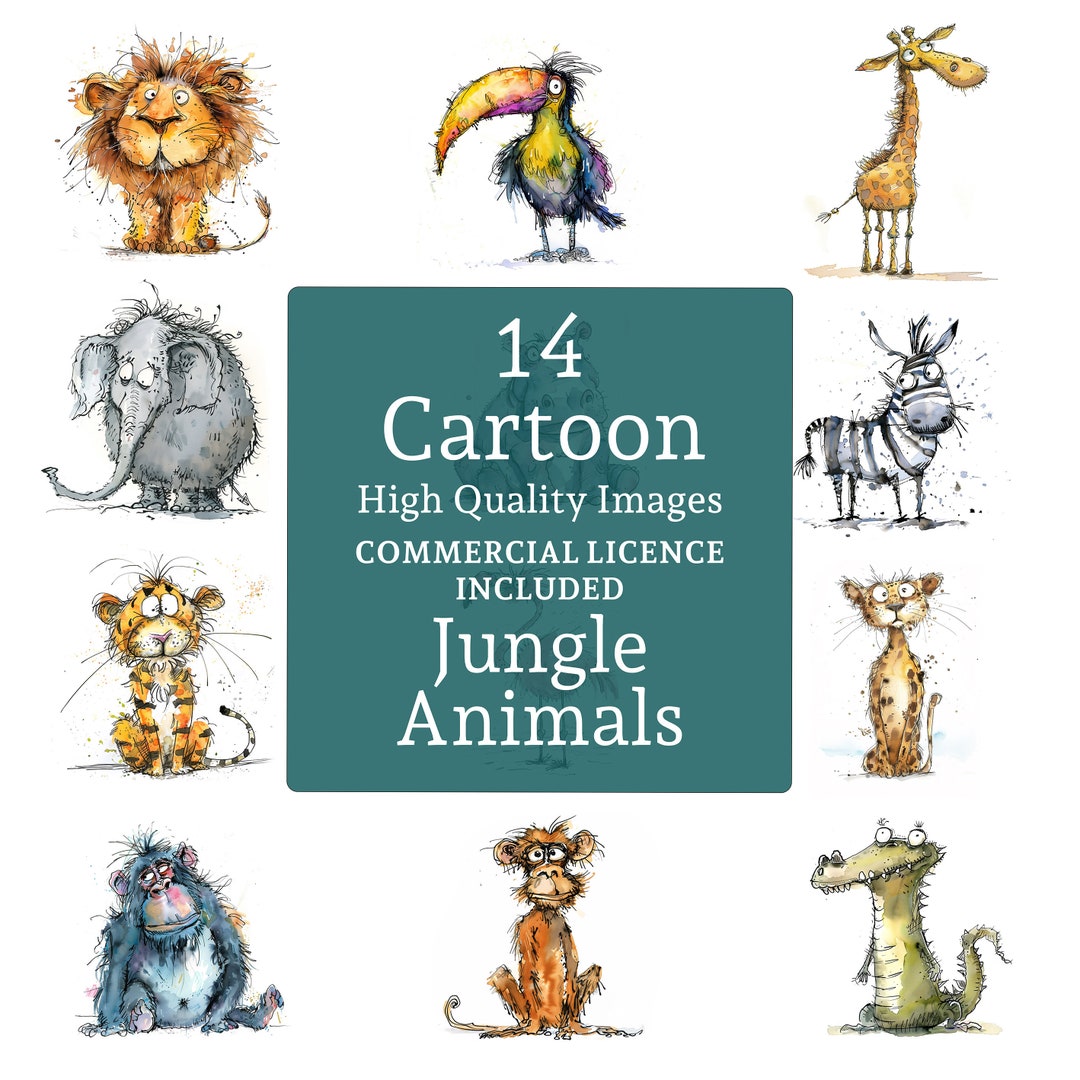 14 Jungle Animals Clipart Bundle High Quality Designs, Safari Wildlife ...