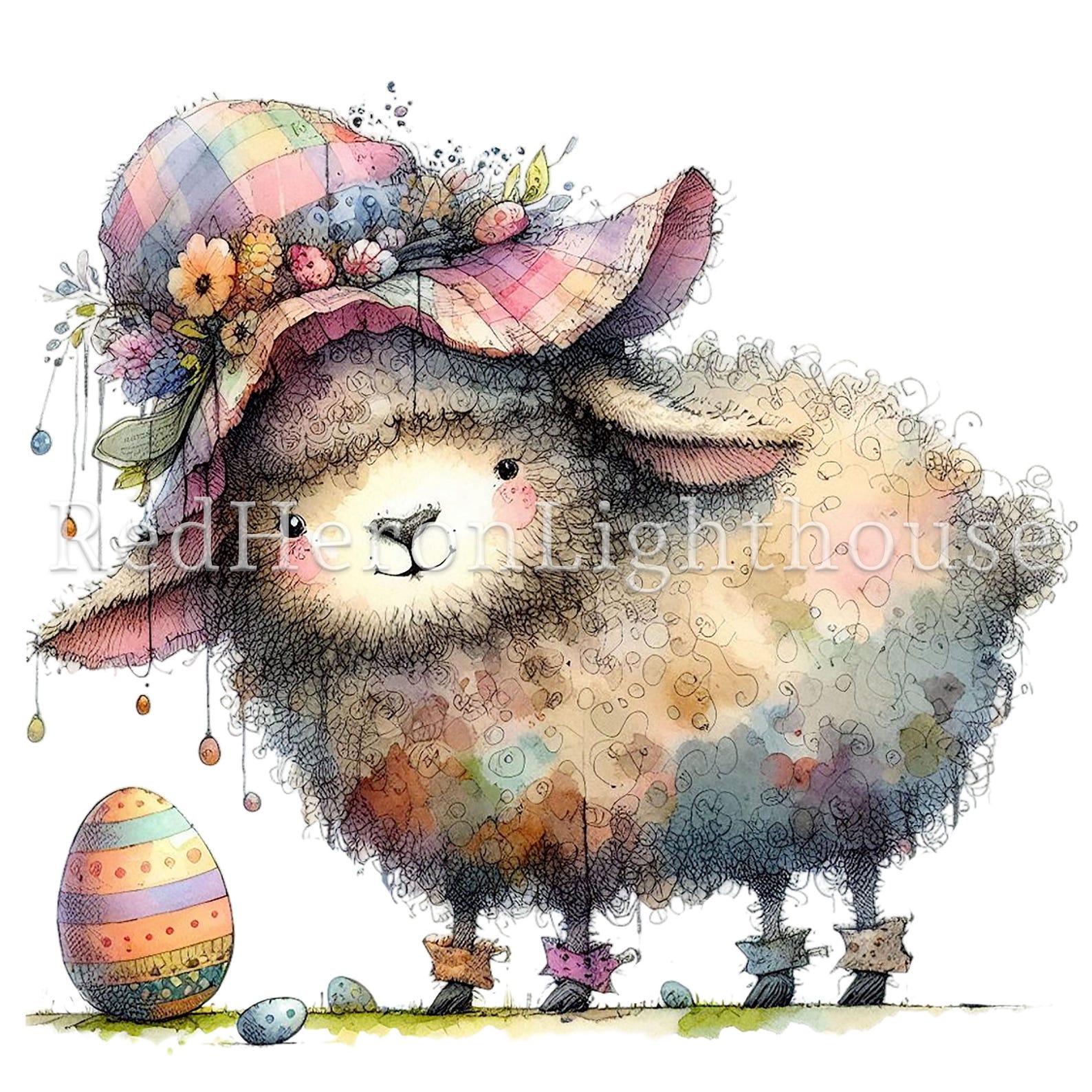 Spring Lambs Clipart, 16 High Quality Pngs/jpgs, Whimsical Easter Sheep ...