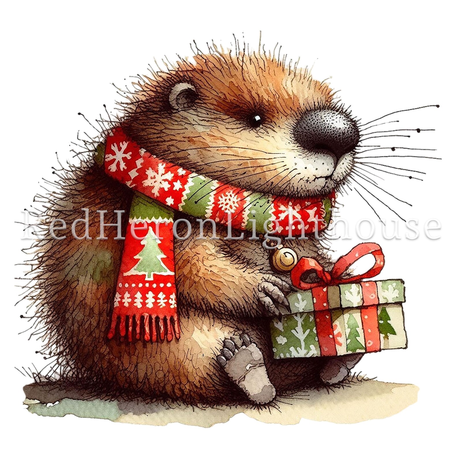 Christmas Groundhog Clipart, 21 High Quality Pngs/jpgs, Quirky Festive ...