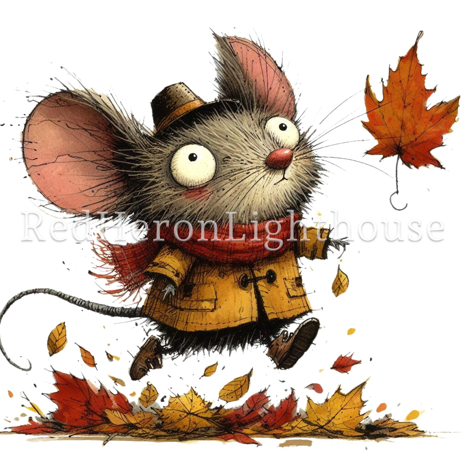 Cute Autumn Mice Clipart Set, 16 Pngs/jpegs, Adorable Fall Mice Designs ...