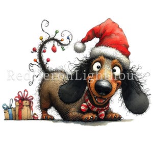 Christmas Dachshund Clipart 12 High Quality Pngs/jpgs Funny Dogs ...