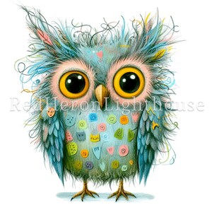 Scruffy Owl Clipart, 14 High Quality Pngs/jpgs, Colourful Owl Images ...