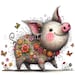 Scruffy Pig Clipart Set 24 Pngs/jpgs, Funny Pig Clipart, Quirky Farm ...