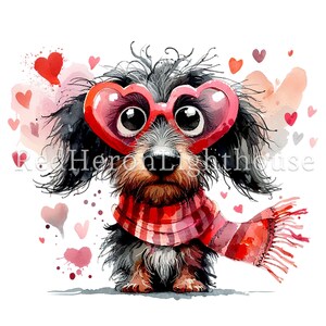 Valentine Dachshund Clipart, 16 High Quality Pngs/jpgs, Love Heart ...
