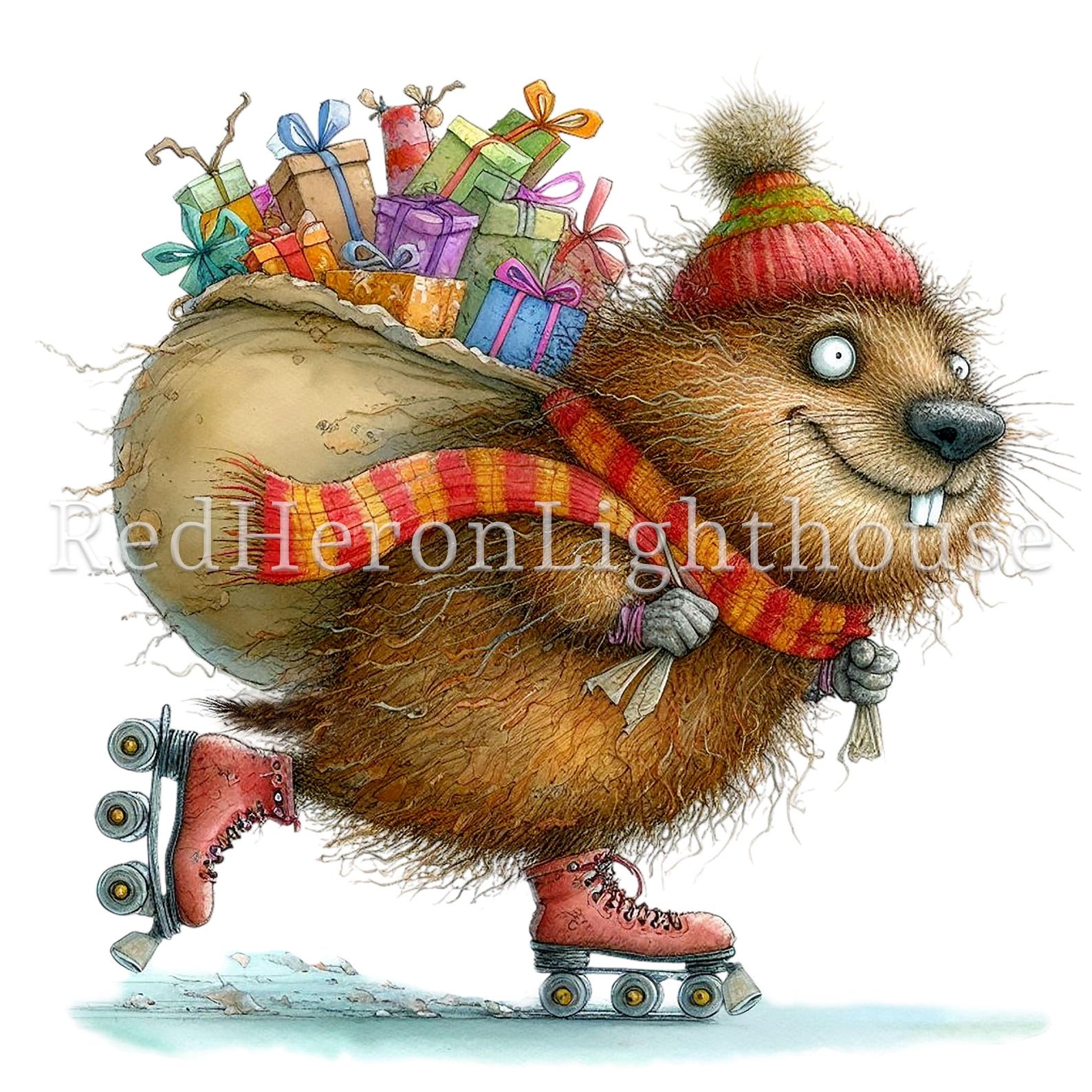 Christmas Groundhog Clipart, 21 High Quality Pngs/jpgs, Quirky Festive ...