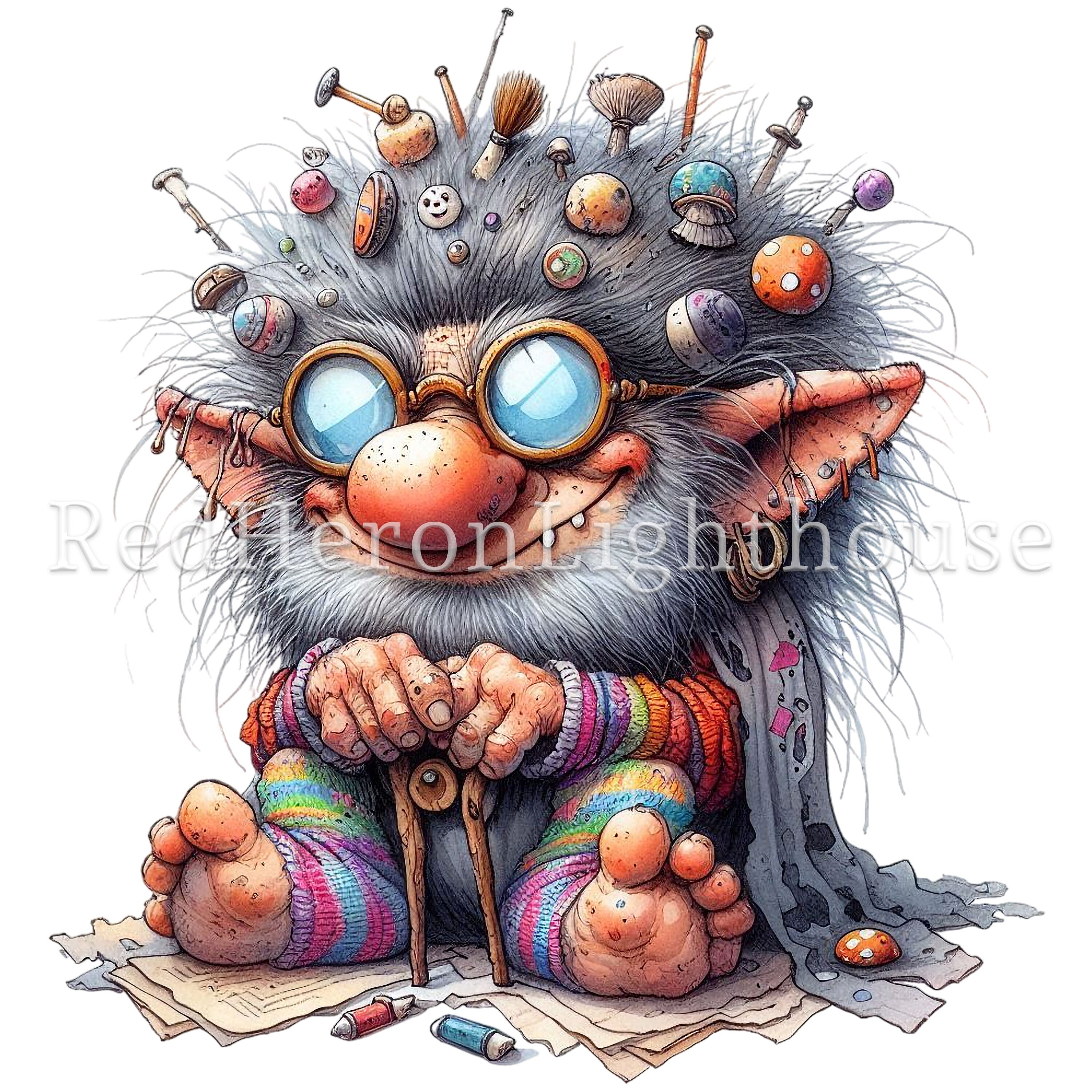 Cheeky Troll Clipart Set, 14 Pngs/jpgs, Whimsical Ogre, Funny Fairy ...