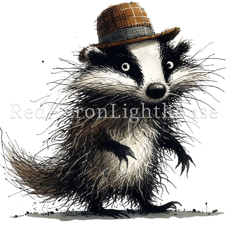 15 Cute Badgers Clipart Set, Pngs/jpgs, Funny Badgers, Adorable ...