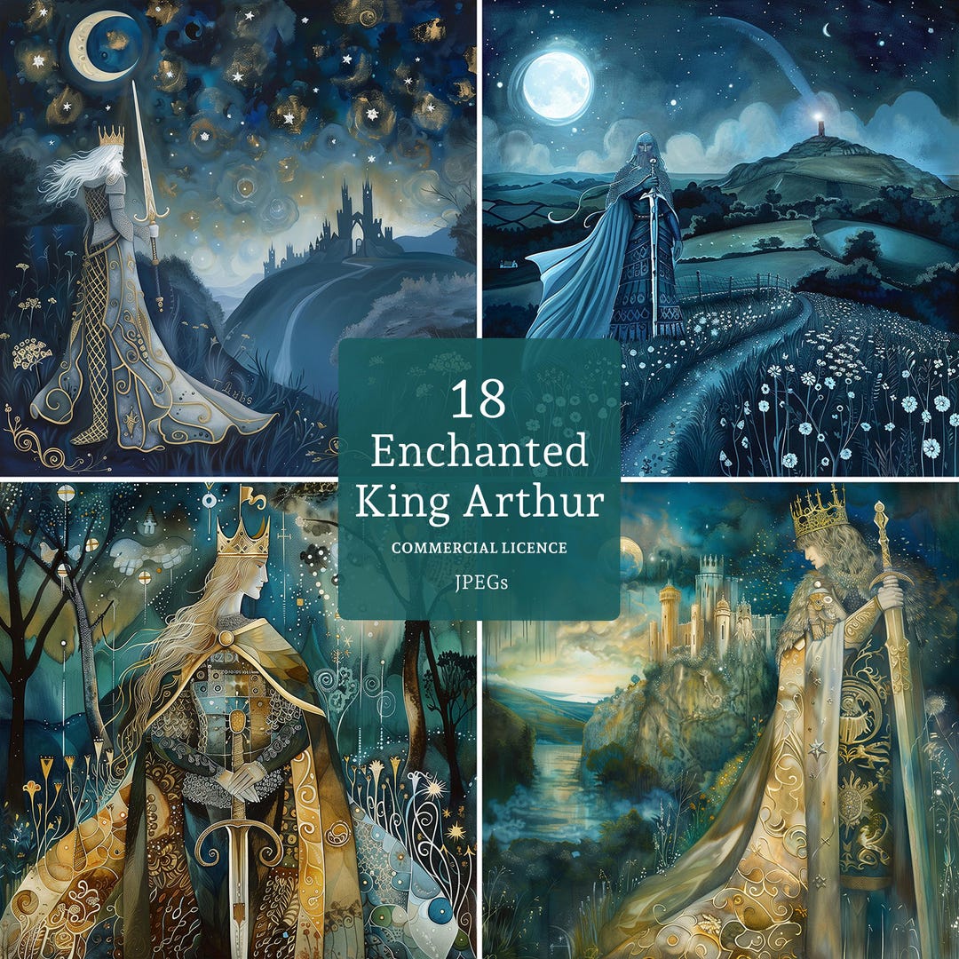Enchanted King Arthur, 18 High Quality Jpgs, Arthurian Legend Excalibur ...